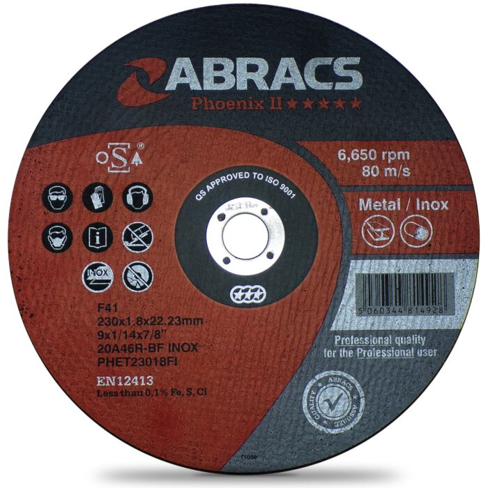 Abracs Phoenix II 9" (230mm) Thin Metal Cutting Disc - 25 Pack